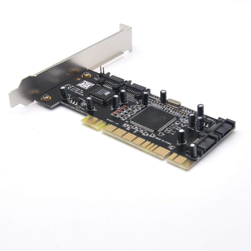 Padarsey 4 Ports PCI SATA Raid Controller Internal Expansion Card with 2 Sata Cables, PCI to SATA Adapter Converter for Desktop PC Support HDD SSD