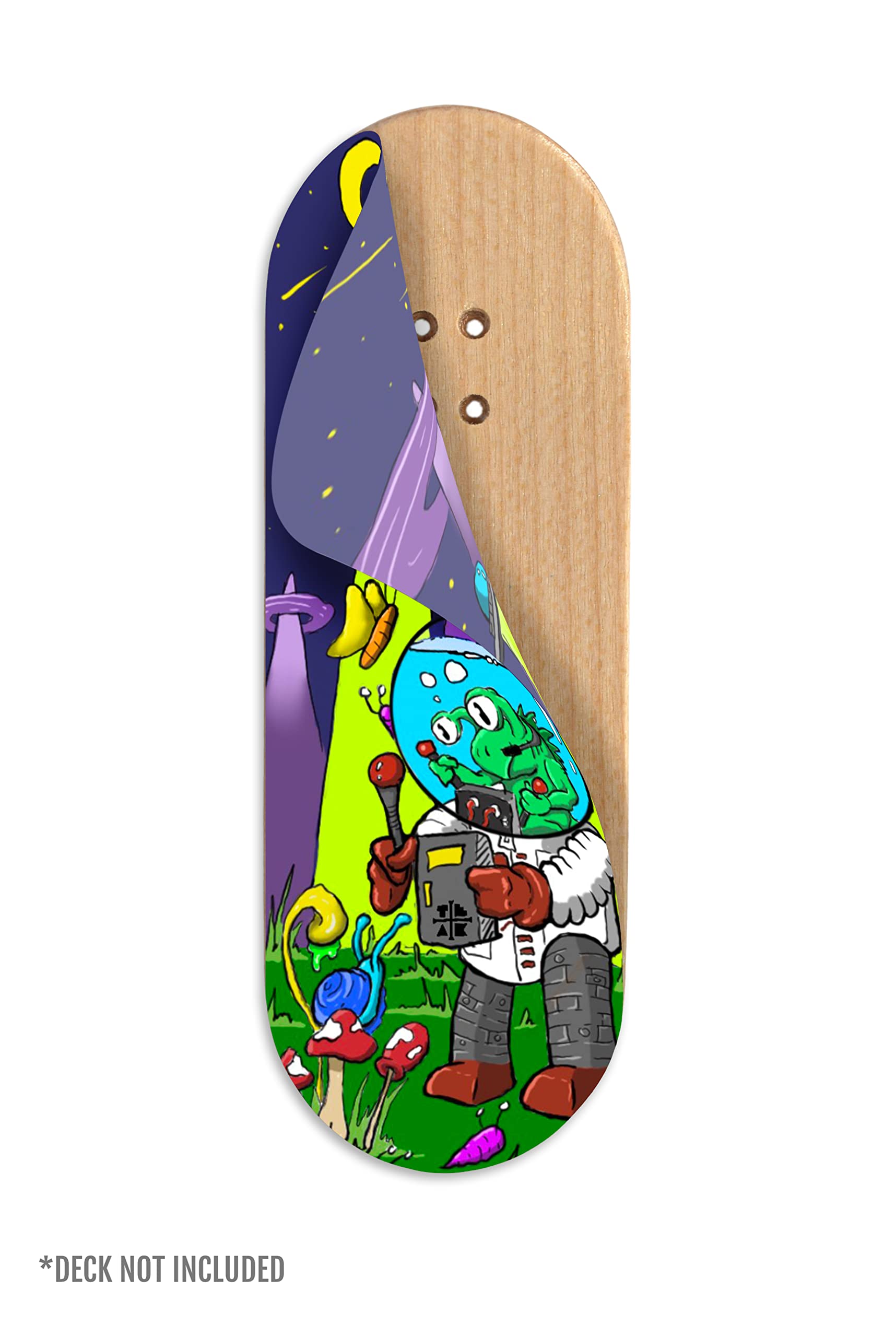 Teak Tuning Fingerboard Deck Graphic, Alien Research - Adhesive Graphics to Customize Your 32mm Fingerboard Deck - 110mm Long, 35mm Wide, 0.2mm Thick - Waterproof Vinyl - Includes Mini File
