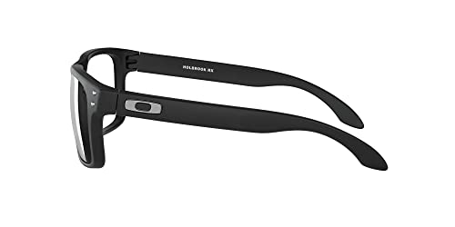 Oakley Men's Ox8156 Holbrook Rx Square Prescription Eyeglass Frames, Satin Black Silver Icon/Demo Lens, 54 mm