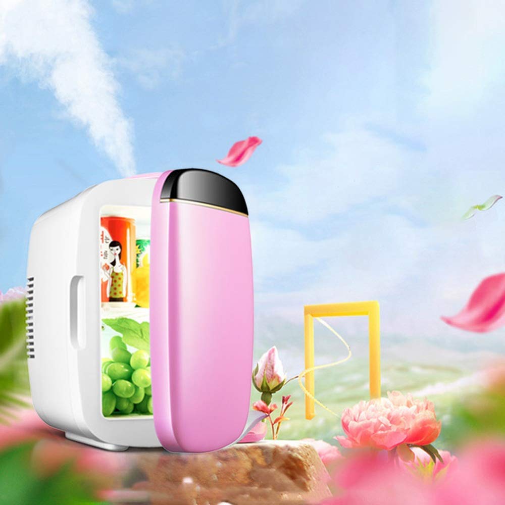 Mini Portable Refrigerators 6 Liter Capacity Compact Personal Fridge, Cools & Heats, 100% FreonFree & Eco Friendly Table Top Fridge (Color : Blue) MZXDX (Color : Pink)
