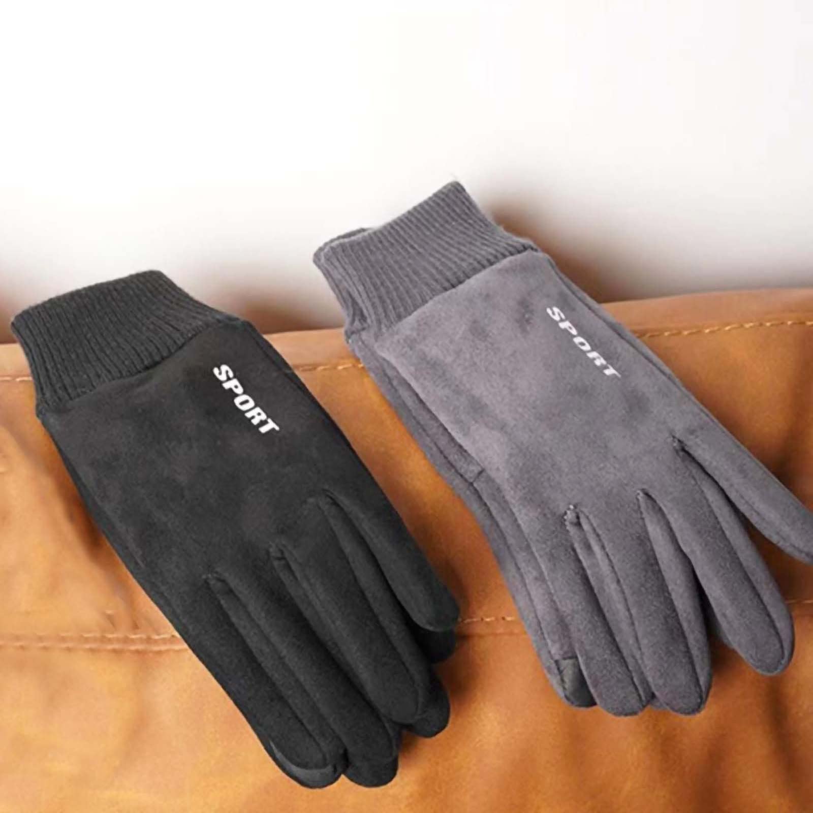 TIANWIDJEW Windproof Midseason Padded Touchscreen Cycling Gloves Full Finger Breathable Bicycle Black Winter (BLACK)