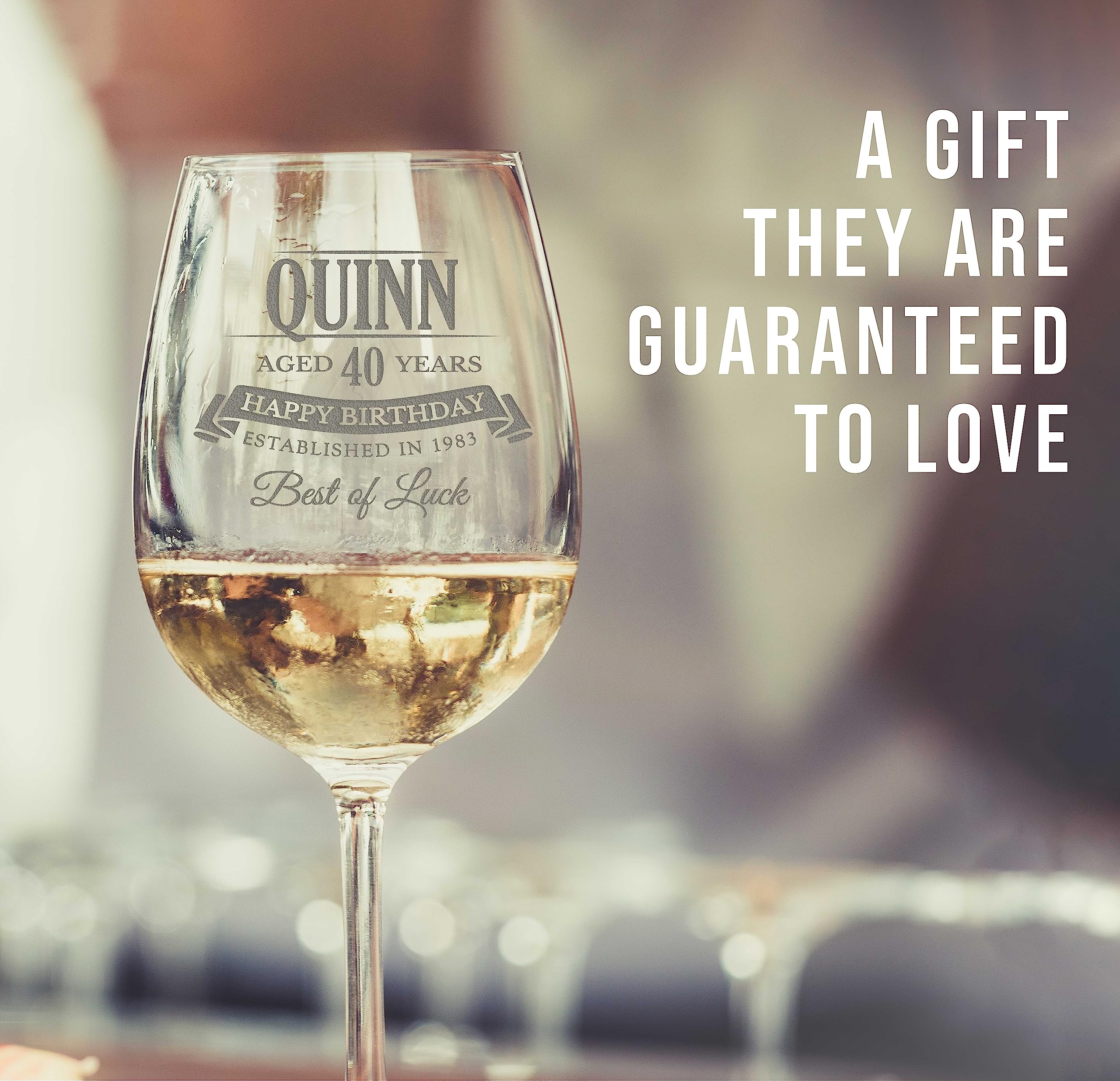 Personalized Etched 16oz Stemmed Wine Glass, Happy Birthday Gifts for Women, Customized Engraved Wine Gift Ideas for 40th Birthday, Unique Custom Gifts for Mom Sister Bday, Regalos CumpleaƱos, Chloe
