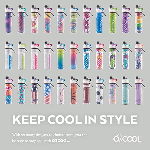 O2COOL ArcticSqueeze Insulated Mist 'N Sip Squeeze Bottle 20 oz., Blue/Blue Splash