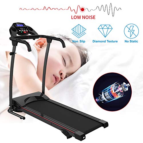 SHAREWIN Folding Treadmills with 3-Level Manual Incline for Home and Office, Fitness Jogging Walking 220 LBS Running Machine with LCD - Mobile Phone Holder - 12 Preset or Adjustable Programs