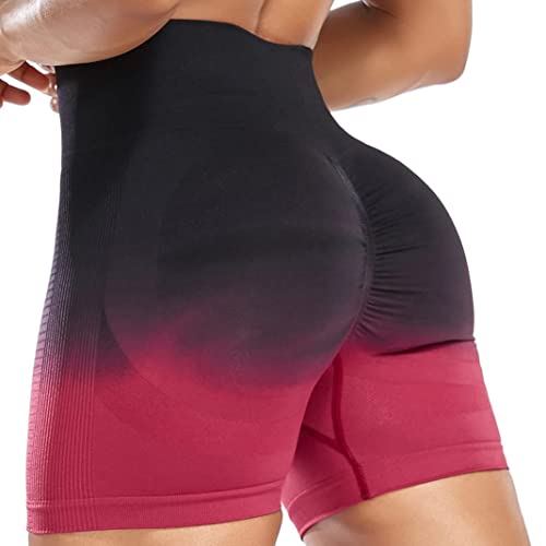 SEASUM Biker Shorts Women Booty Scrunch Butt Lifting High Waist Workout Gym Yoga Short Shorts S