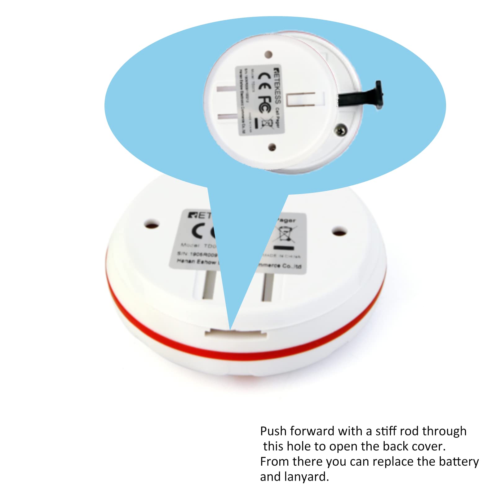 Retekess TH003 Wireless Caregiver Pager System,Nurse Alert System, Emergency Call Bell ,492ft,1 Plug-in Receiver,1 SOS Help Pendant Call Button for Home,Elderly,Patient,Disabled