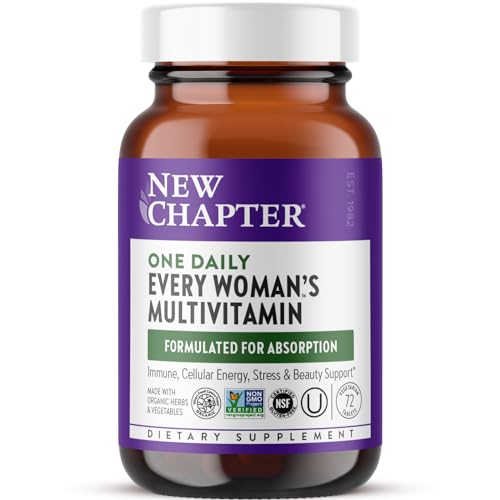 New Chapter Women's Multivitamin for Immune, Beauty + Energy Support with 20+ Nutrients -- Every Woman's One Daily, Gentle on the Stomach, 72 Count
