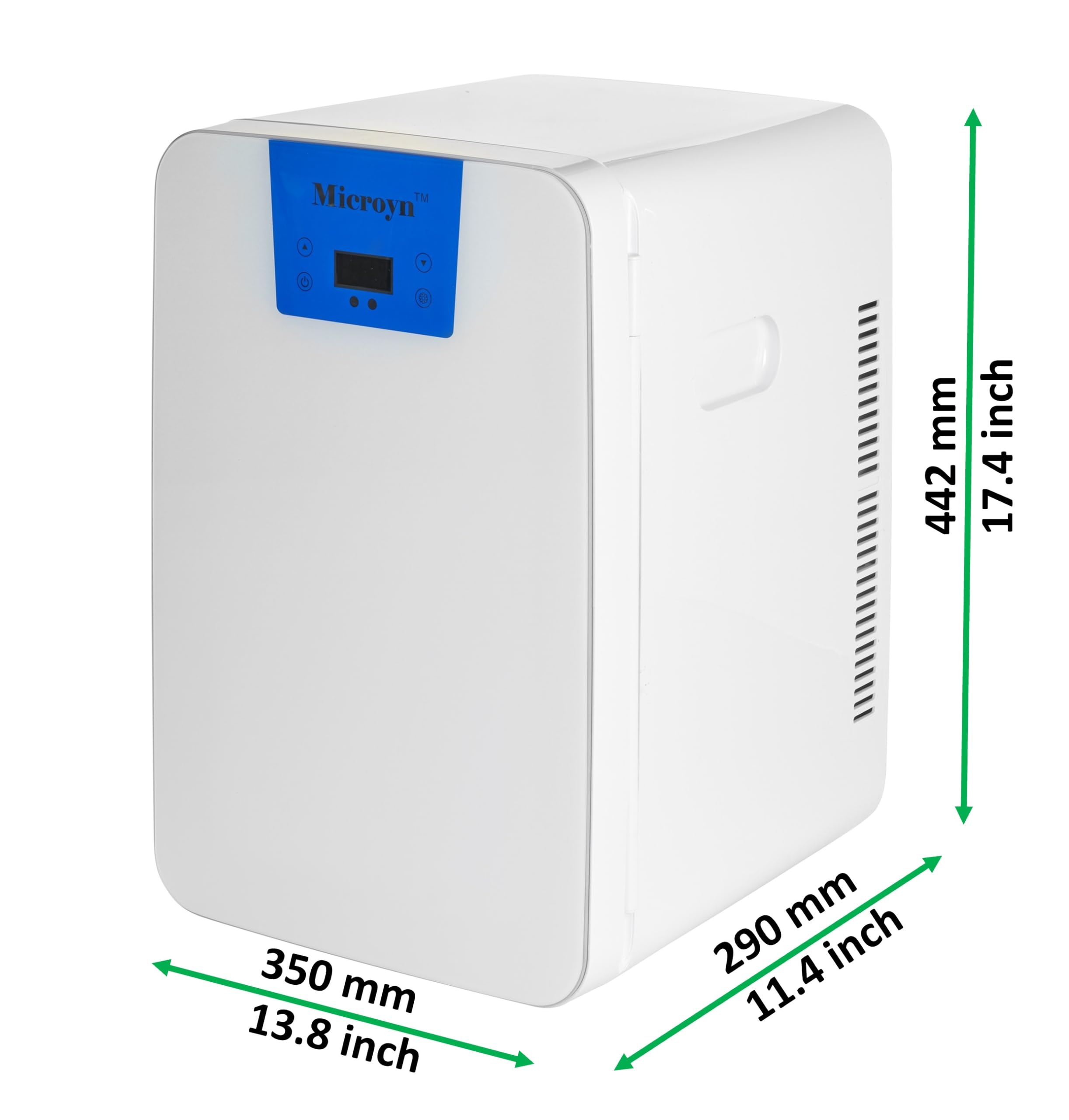 Microyn Mini Fridge, Portable Refrigerator, Cooler, Warmer with Glass Front and Digital Temperature Control, 110V AC and 12V DC Car Plugs (20L)