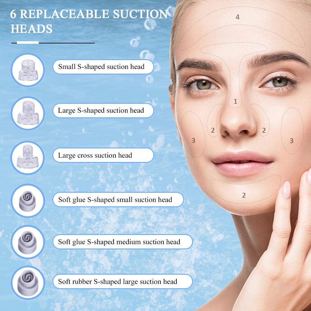 Pahajim Blackhead Remover Pore Vacuum - Electric Blackhead Vacuum Cleaner Blackhead Extractor Tool Device Comedo Removal Suction Beauty Device (White)