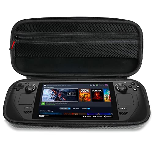 Steam Deck Carrying Case, Protective Hardshell Travel Case with Zipper Pocket for Steam Deck Console & Accessories, Storage Bag - Fit Original Charger AC Adapter