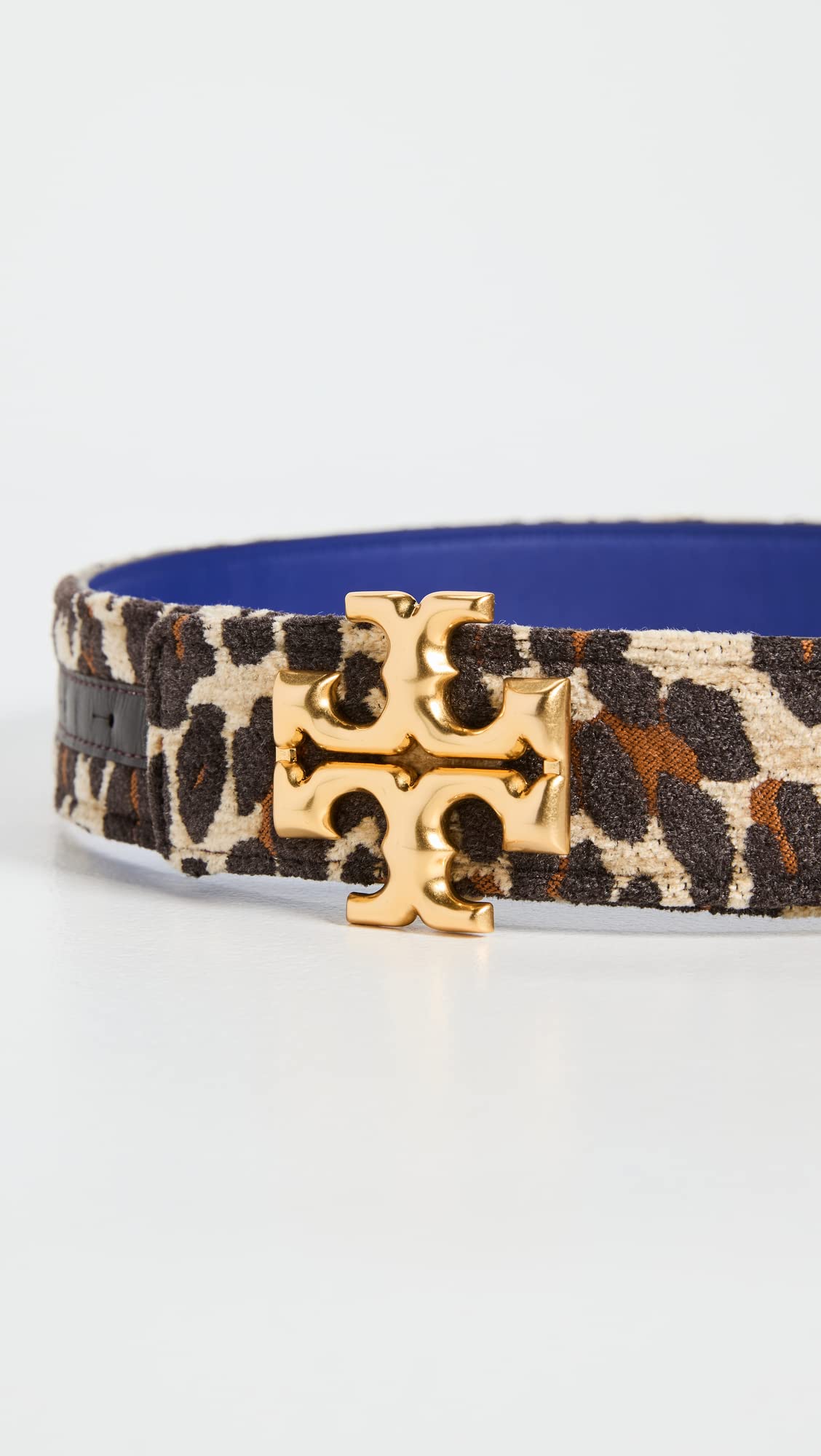 Tory Burch Women's Eleanor Leopard Belt, Reva Leopard, Print, Brown, M