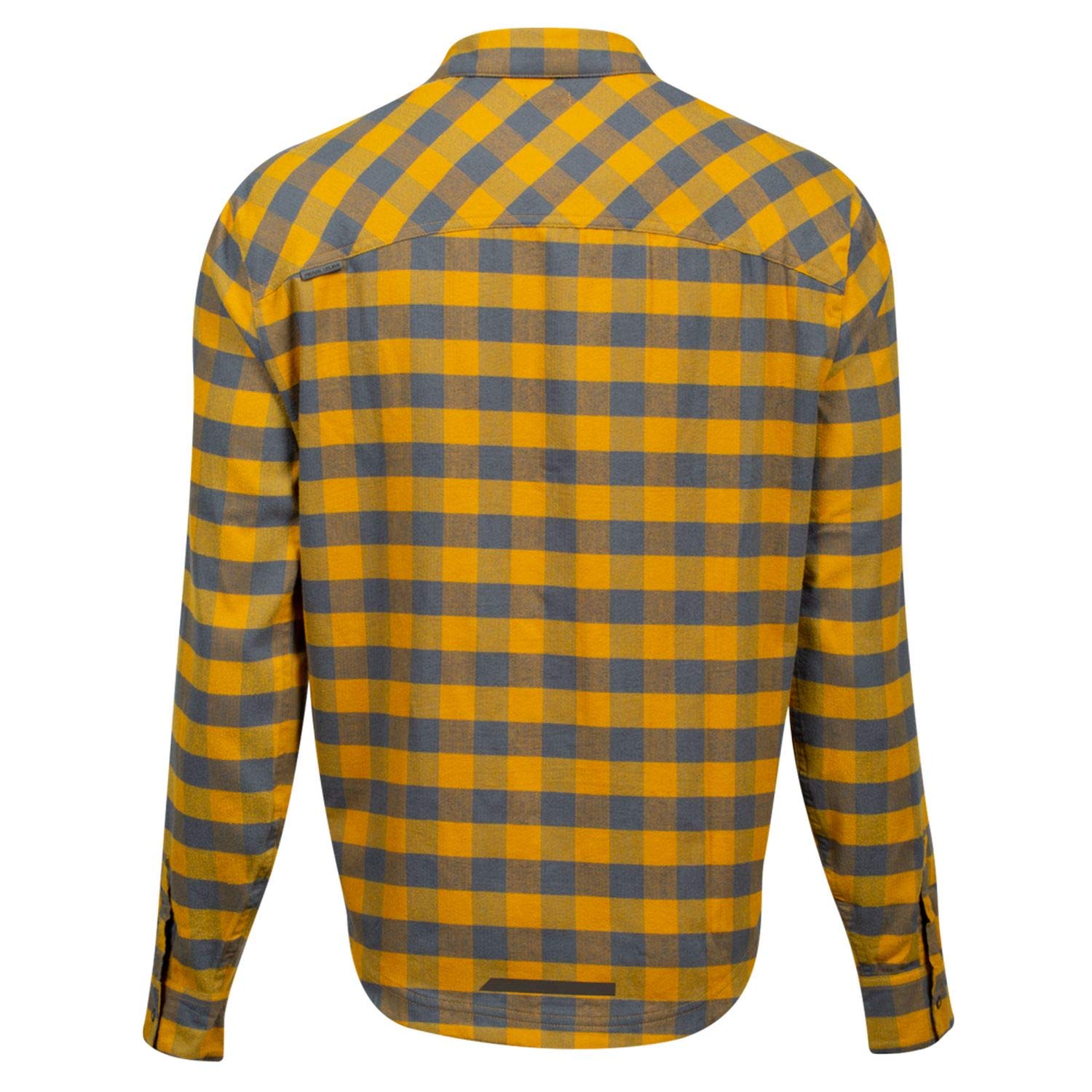 PEARL IZUMI Men's Rove Long Sleeve Shirt, Turbulence/Gold Plaid, Small