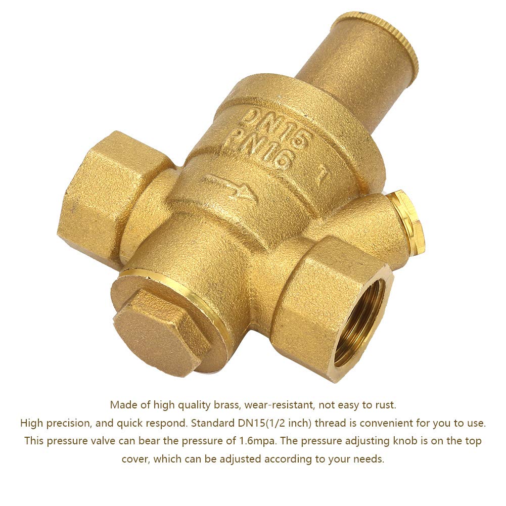 Pressure Regulator Valve Water Pressure Reducing Valve DN15 1/2" Adjustable Brass Water Pressure Regulator Valve Thread 1.6mpa Max. Pressure for druckminderer 1/2 wasser druckminderer wasser