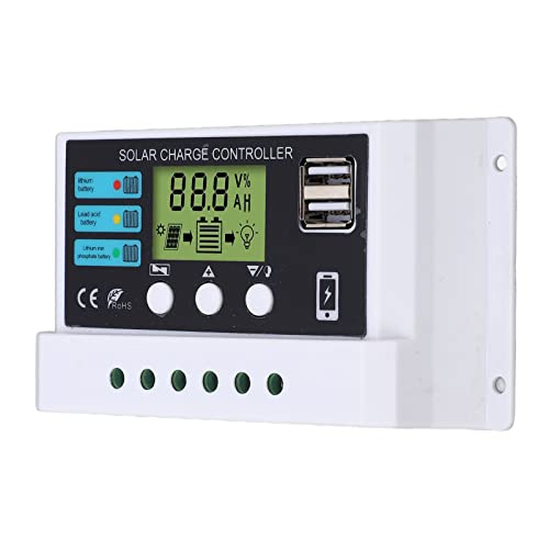 Solar Controller, 12V 24V Self Adaption Overload Protection Solar Regulator Industrial Chip for Industrial (20A)