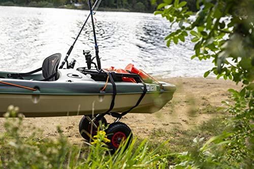 Pelican - Universal Canoe, Kayak & Stand Up Paddle SUP Cart Carrier - Fold Together Trolley with Wide Removable Inflatable Tires