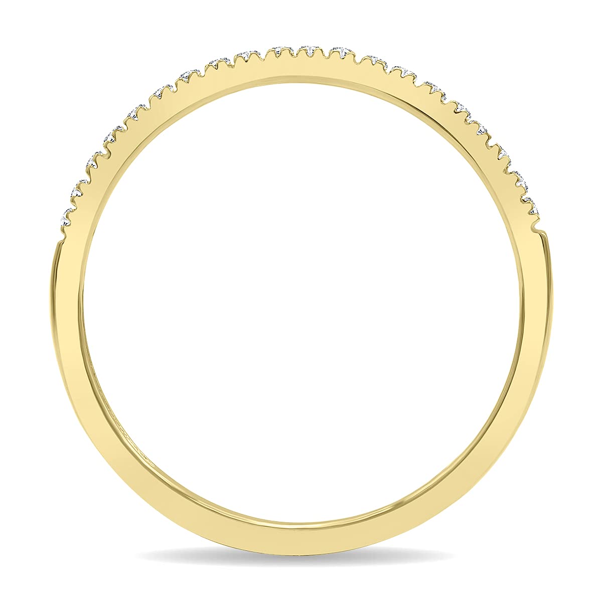SZUL Women's 1/6 Carat TW Thin Diamond Band in 10K Yellow Gold (Wedding, Fashion or Stackable Band)