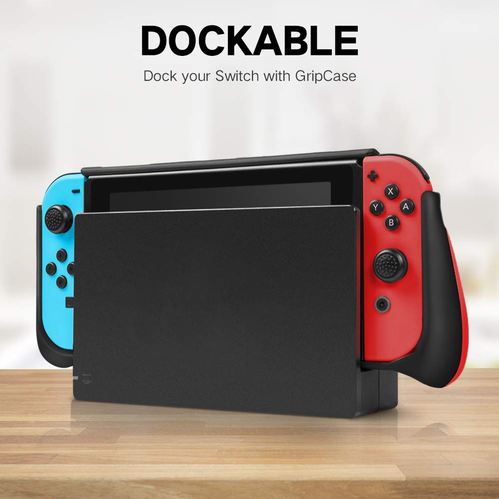 Protective Case for Switch,Dockable Cover Case for Switch,Grip Cover in Silicone with Anti-Scratch and Shock-Absorption Soft TPU(Red and Blue)