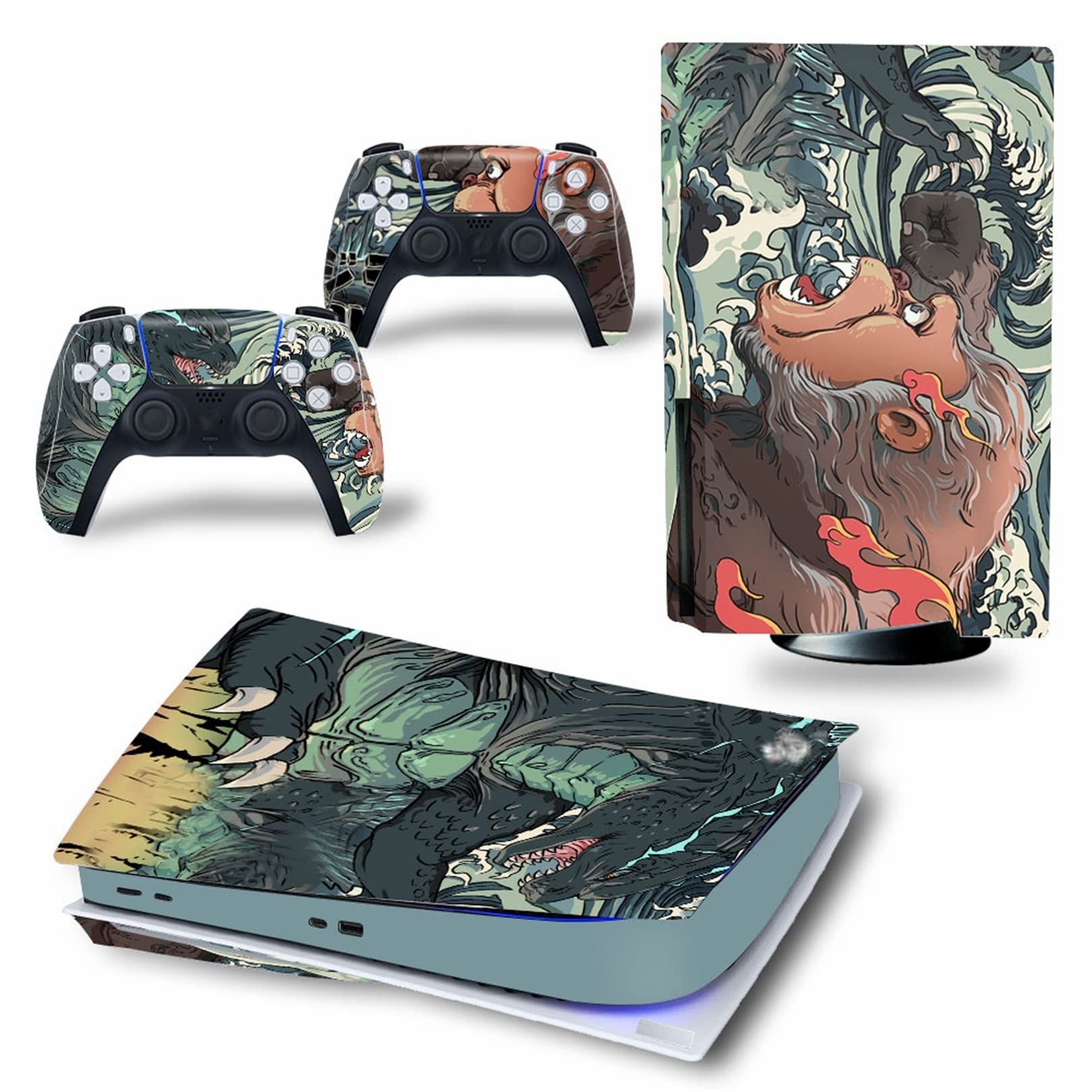 WREXIL LEEWEE for PS5 Skin Disc Edition & Digital Edition Console and Controller Vinyl Cover Skins Wraps Scratch Resistant, Compatible with for PS5 350272 No Foaming (Size : Disc Version)