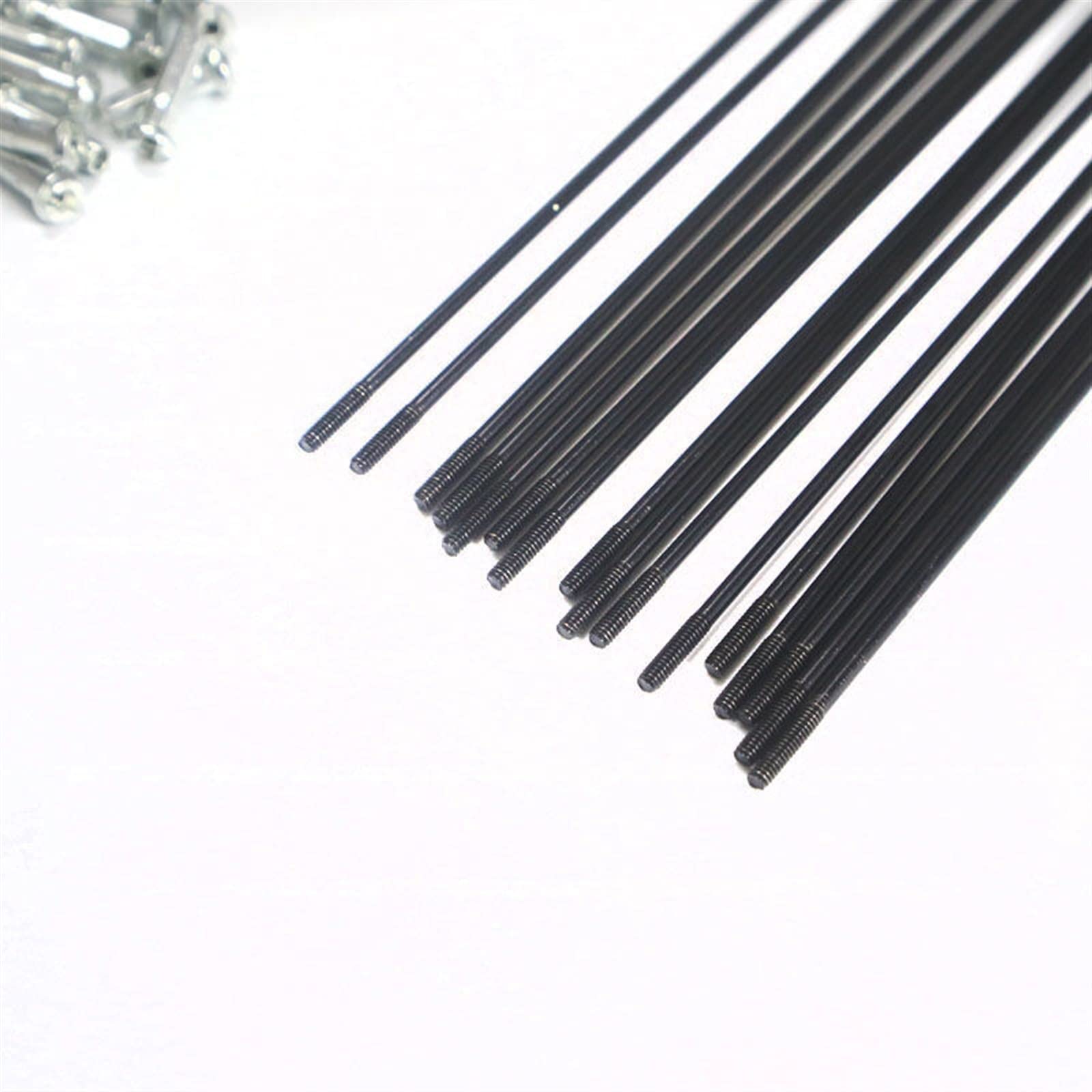 TRENDYBOY Bicycle Spokes, Mountain Cars 14G Wire Strip Car Round Spoke Stainless Steel Black Spoke 82mm-275mm (尺寸 : 254 mm, 属性 : 40Pcs)