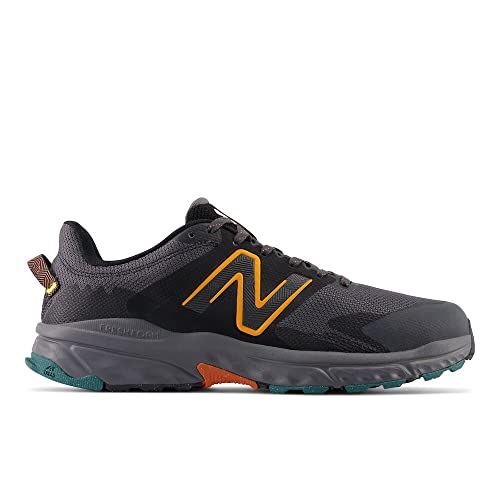 New Balance Men's Fresh Foam 510 V6 Trail Running Shoe, Magnet/Black/Hot Marigold, 9.5 Wide