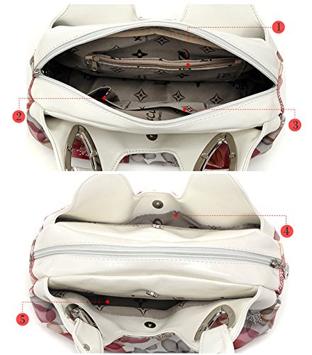 Panzexin Medium Size Handbag For Ladies, Print Floral Bag Top Handle Handbags For Women