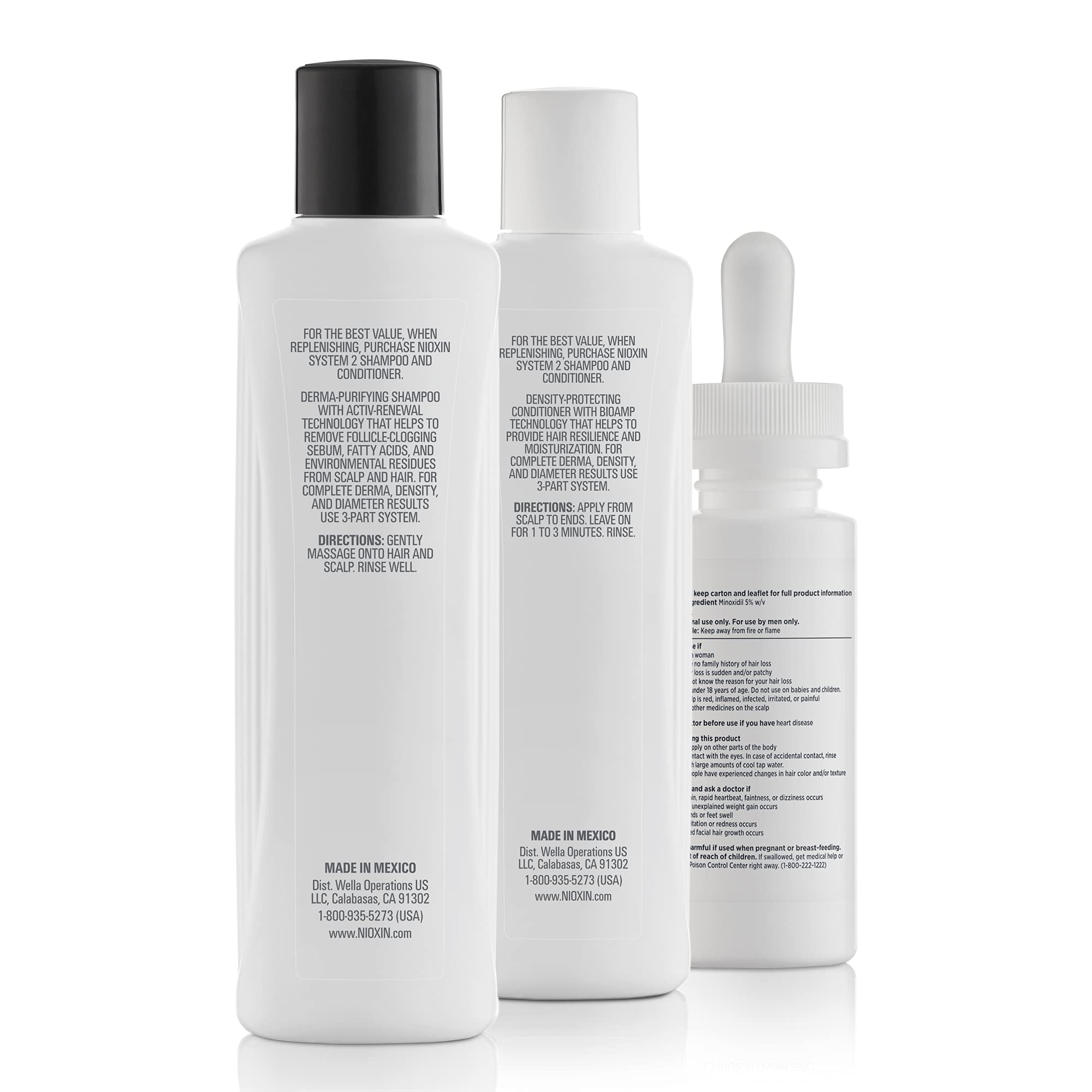Nioxin Hair Regrowth Treatment for Men with Minoxidil 5%, 3 Month Supply, 6 oz