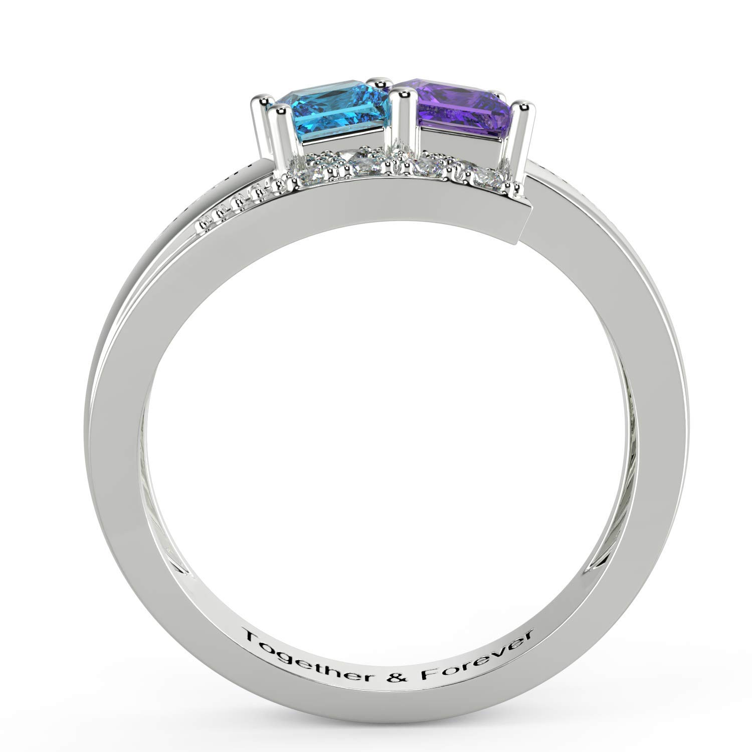 Personalized Mothers Ring with 2 Simulated Birthstones Engraved Names Promise Rings for Her Women Custom Jewelry (7)