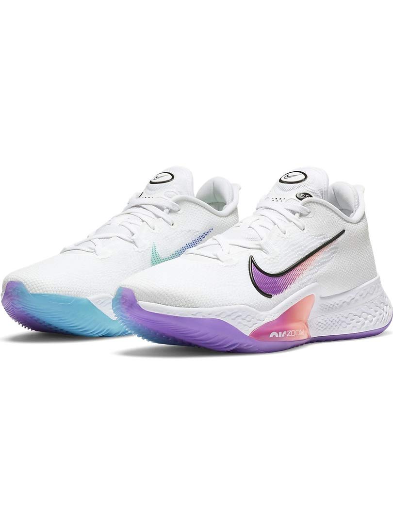Nike Men's Air Zoom BB NXT Basketball Shoes (White/White/Flash Crimson/Hyper Violet, Numeric_10)