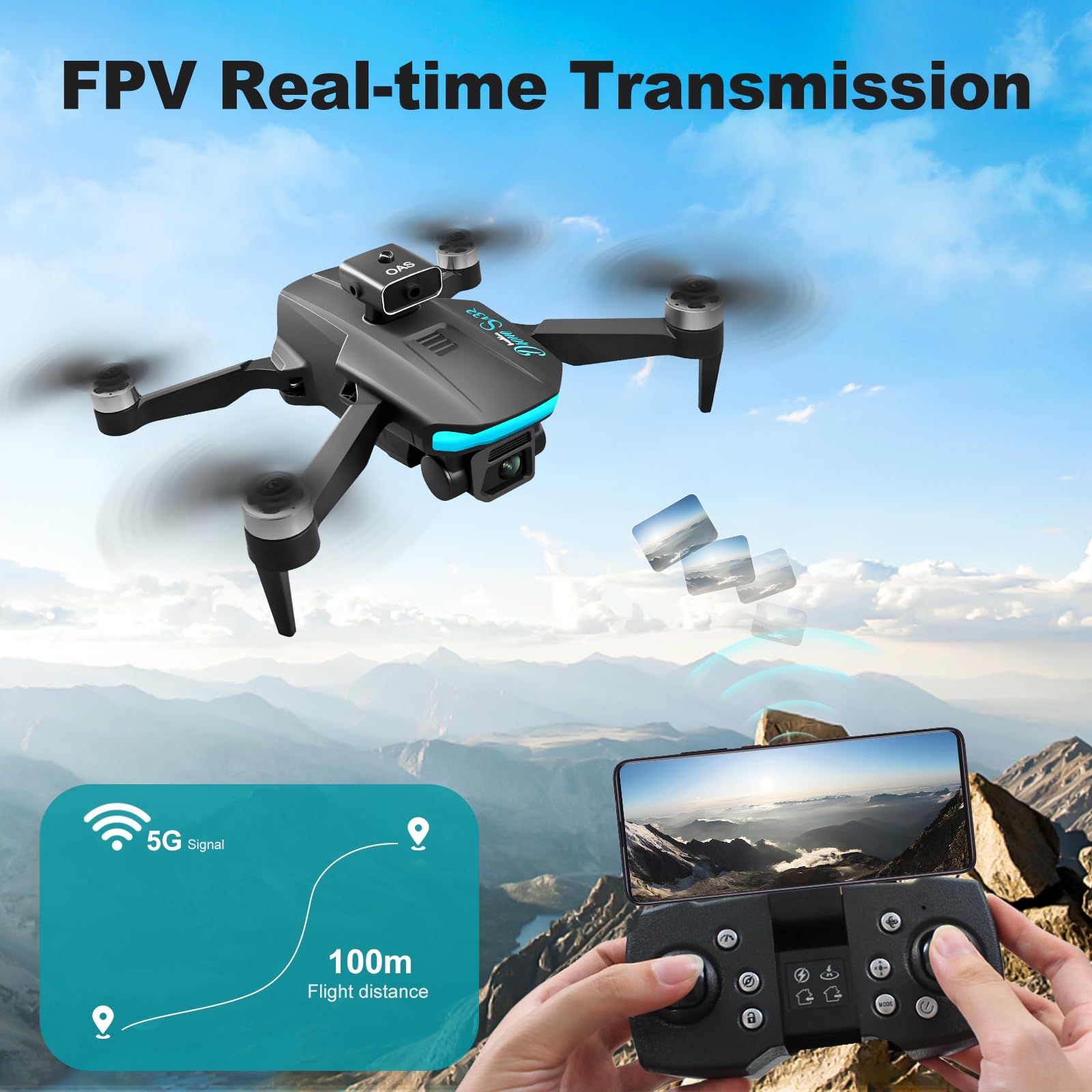 NUNUBE TOY Drone, Mini Drones with Camera, RC Drone for Adults, 2 Batteries Foldable Drone, FPV Drone for Beginners, 40 Mins Flight Time Quadcopter Profesional Video Drone for Kids