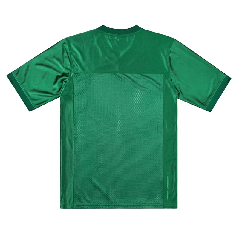 yuepang Blank Football Jersey for Men, Mesh Polyester Plain Sports T-Shirt Hip Hop Jersey S-4XL Green