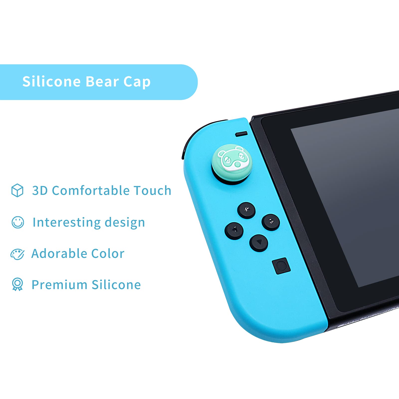RALAN Silicone Analog Controller Joystick Thumb Stick Grip Cap Covers for Switch.