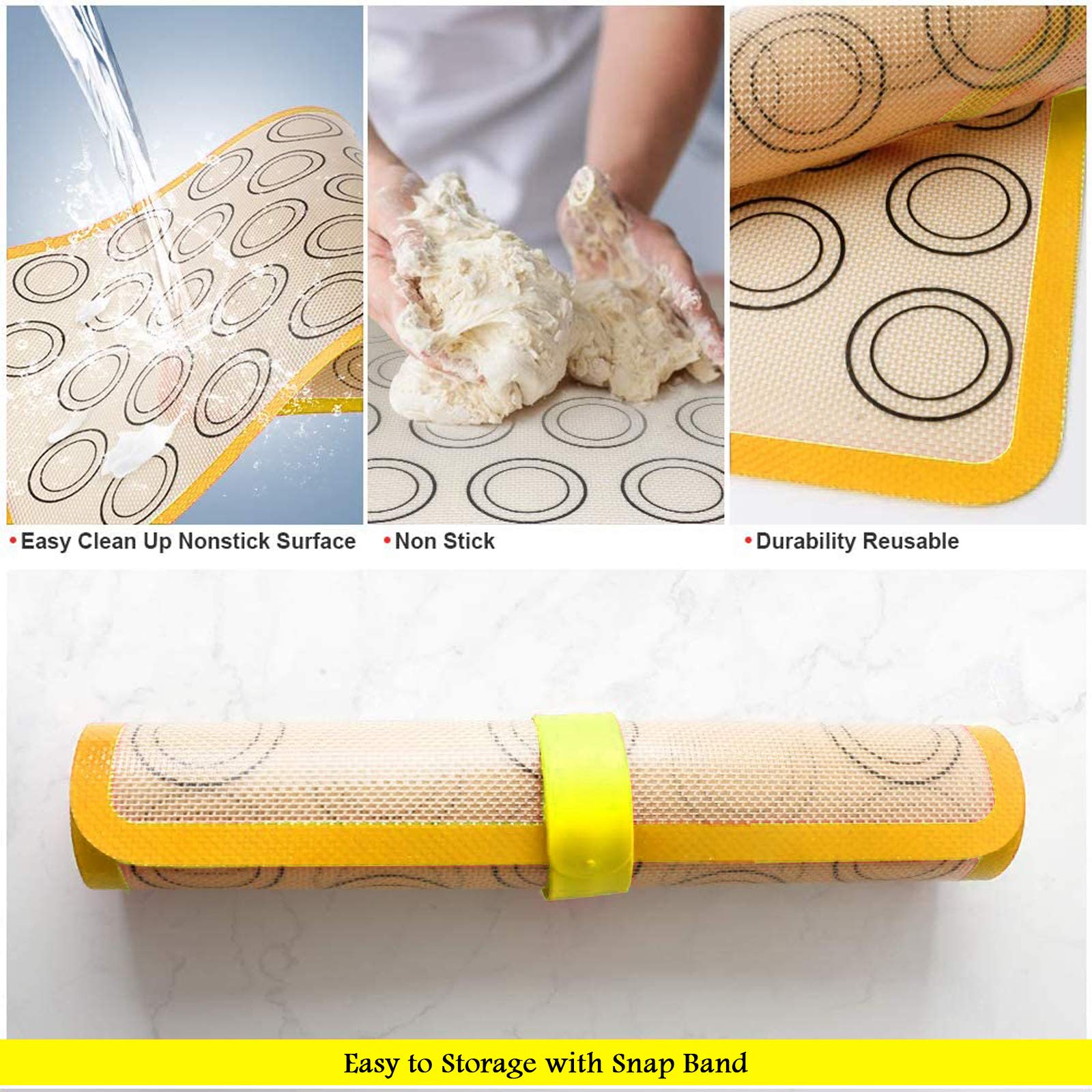 Tailpa Macaron Baking Kit Silicone Mat(22 Pcs Set), Macaron Baking Supplies, Baking Set of 2 Half Sheet Macaron Silicone Mats (16.5"x11.5"), 14 Piping Tip, 2 Piping Bag,2 Bag Tie, 2 Coupler