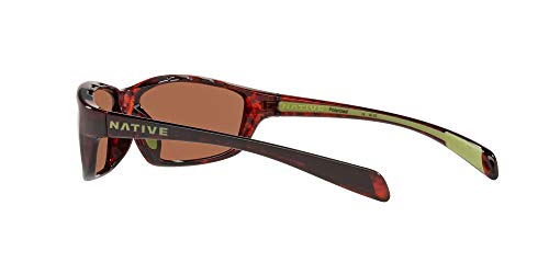 Native Eyewear Kodiak Polarized Rectangular Sunglasses, Maple Tortoise/Brown, 60 mm
