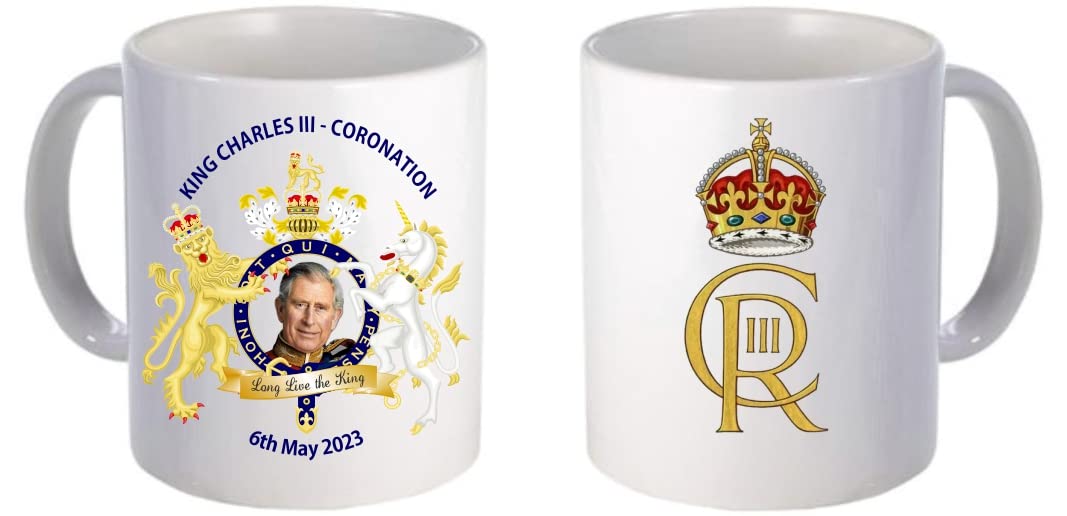 Sam Sandor -In Commemoration of Coronation of King Charles III - Coronation Souvenier - Coronotion Memoribilia - 11oz Ceramic Coffee Mug Coffee Cup