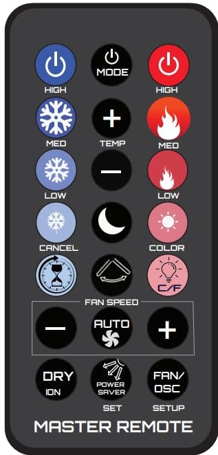 Replacement Fireplace Remote Control for Twin Star Home Decorators Collection Duraflame & Twin Star Fire Place Parts : 36HF100GRG 36HF100GRG-01 47HF100GRG 47HF100GRG-01 36II100GRG 47II100GRG
