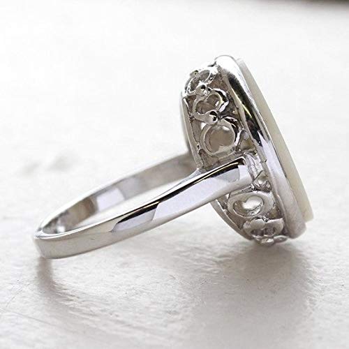 Providence Vintage Jewelry Mother of Pearl 18k White Gold Plated Ring