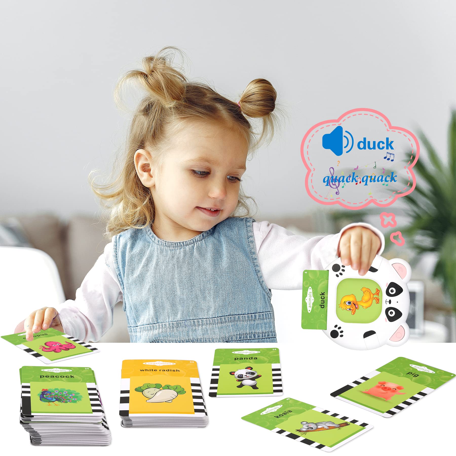 Toddler Talking Spelling Phonics Flash Cards - Speech Therapy Autism Learning Activities Educational Materials Toys - Sight Word Flashcards for Kids Kindergarten Preschool Age 1 2 3 4 5 Year Old