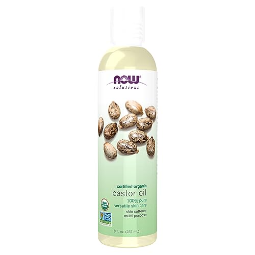 NOW Solutions, Organic Castor Oil, 100% Pure Versatile Skin Care, Multi-Purpose Skin Softener, 8-Ounce