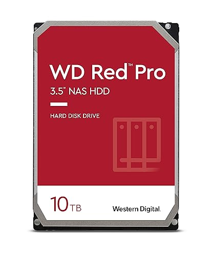 Western Digital 10TB WD Red Pro NAS Internal Hard Drive HDD - 7200 RPM, SATA 6 Gb/s, CMR, 256 MB Cache, 3.5" - WD102KFBX
