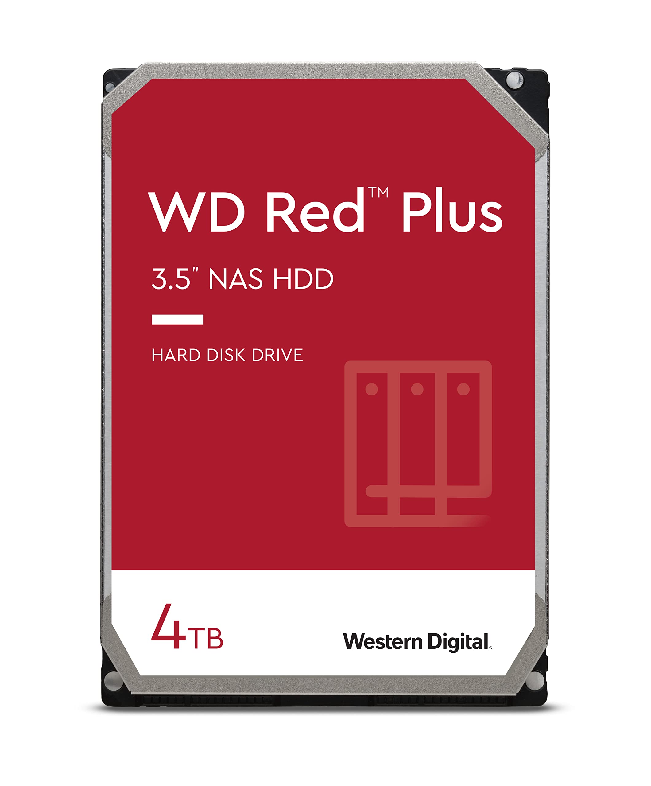 Western Digital 4TB WD Red Plus NAS Internal Hard Drive HDD - 5400 RPM, SATA 6 Gb/s, CMR, 128 MB Cache, 3.5" -WD40EFZX