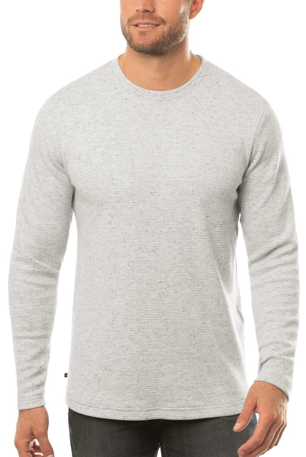 TravisMathew Cloud Waffle Crew Heather Light Grey 2XL