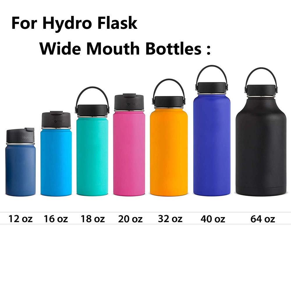 Paracord Holder Handle for Hydro Flask, Fit 12-64 oz Wide Mouth Bottles,Carrier Survival Strap Cord with Safety Ring and Carabiner(Green-Black)