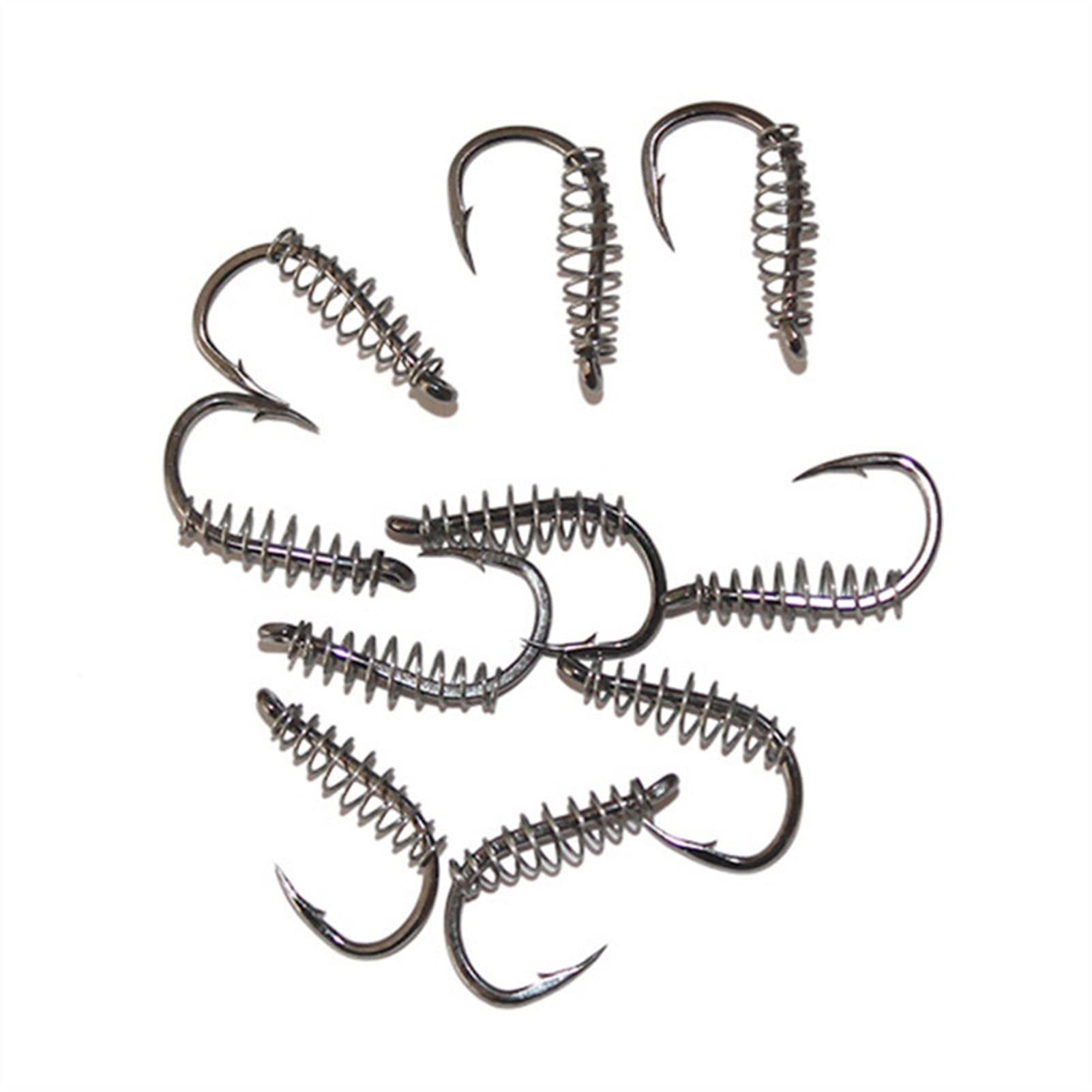 TOMYEUS Fishing Hooks Fishhooks 10 Pcs/Pack Spring Fishhooks Steel Barbed Swivel Fishing Hooks Carp Jig Explosion with Hole for Carp Fishing Accessories Tools Fish Hooks (Color : 9)