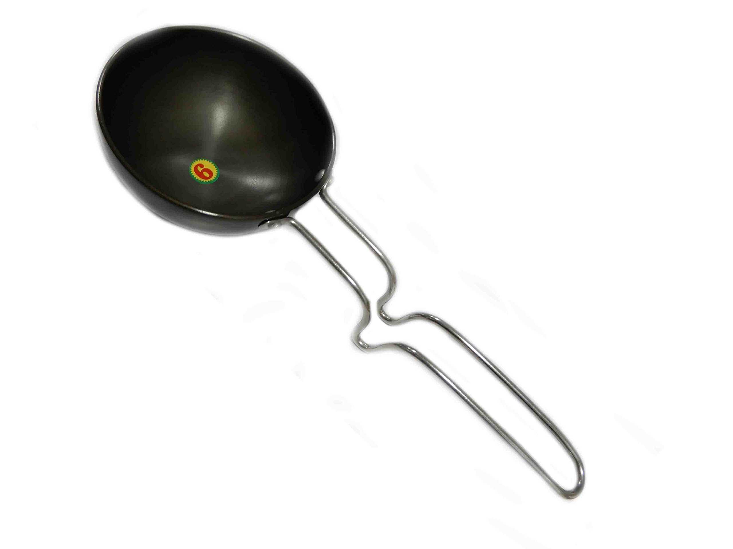 WhopperOnline Essential Non-stick Hard Anodized Tadka Frying Pan with Wire Handle, Spice Heating Pan, Temper Pan - Black, 11 inch