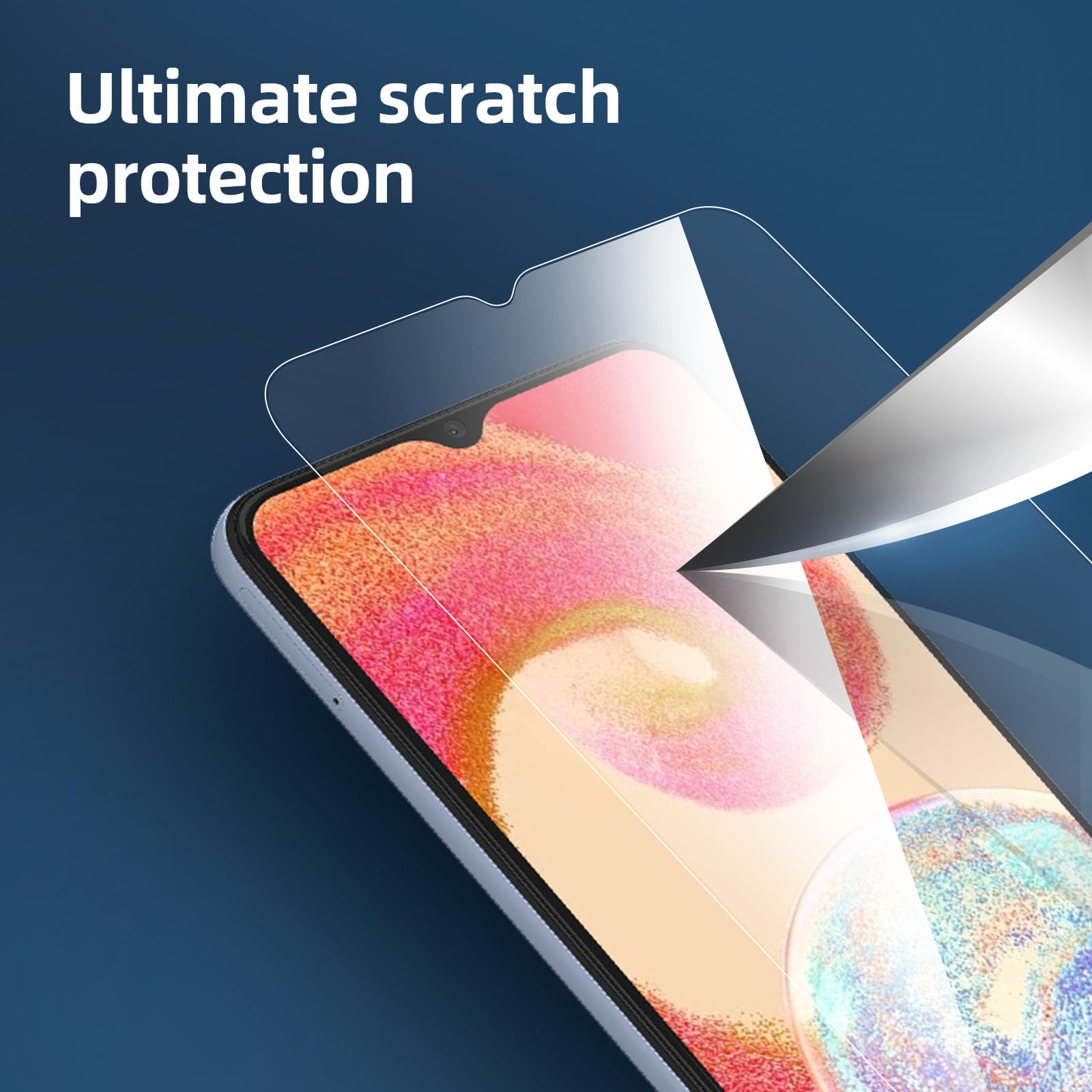 NEW'C [3 Pack] Designed for Samsung Galaxy A04e / Galaxy M04 / Galaxy F04 Screen Protector Tempered Glass, Bubble Free, Ultra Resistant