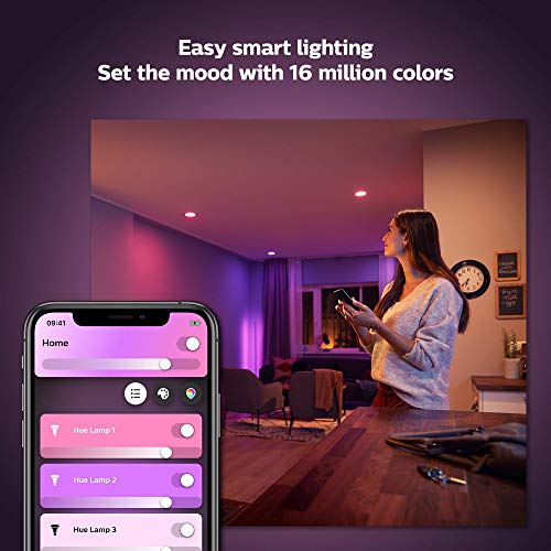 Philips Hue White & Color Ambiance BR30 LED Smart Bulbs, Bluetooth & Zigbee Compatible (Hue Hub Optional), Works with Alexa & Google Assistant, Old Version, 2 Bulbs