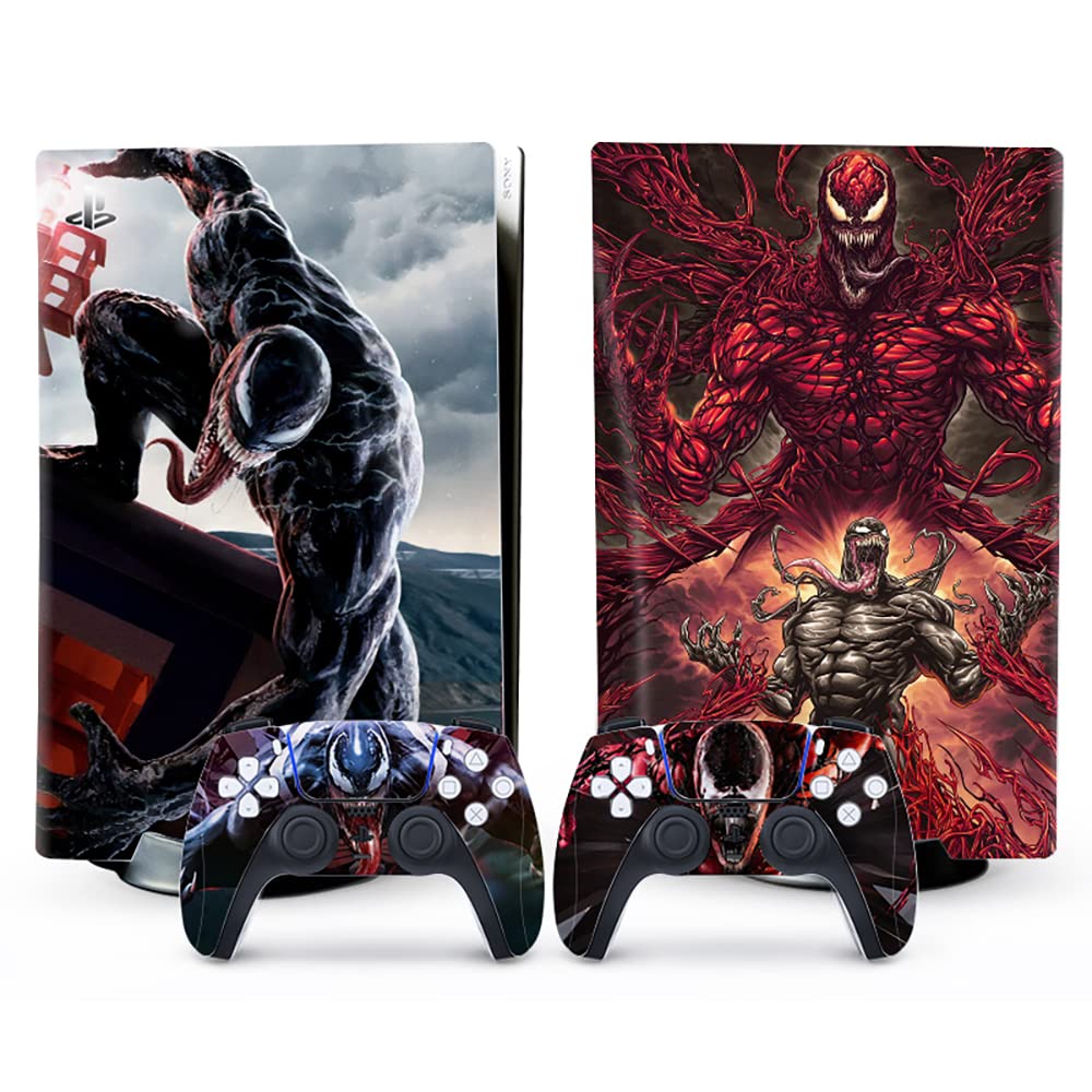 Skins for PS5 Console and Controller Disk Edition,Stickers and Wraps for Playstation5 Console and Cotrolloers Disc Version,Durable Scratch ,Resistant Bubble-Free,Model B