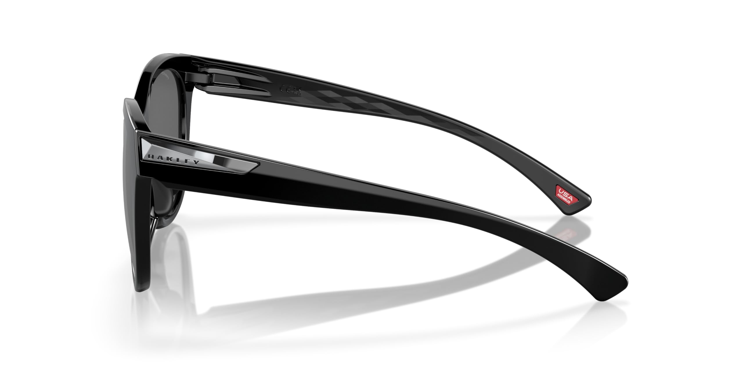 Oakley Women's OO9433 Low Key Round Sunglasses, Polished Black/Prizm Black Polarized, 54 mm