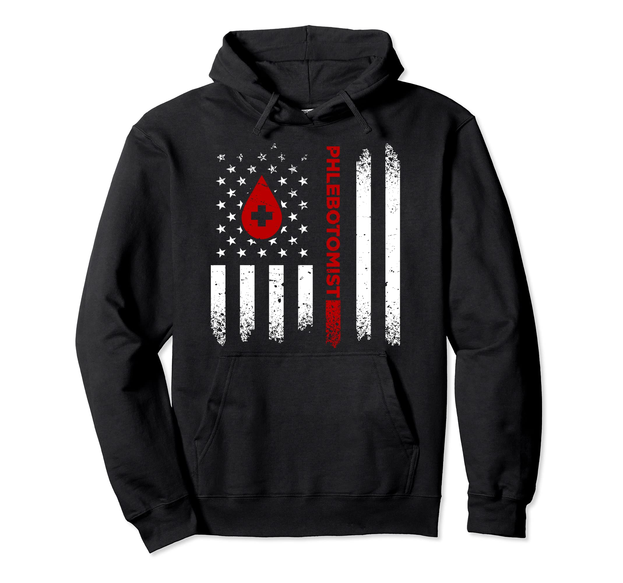 Phlebotomist Phlebotomy us flag Nurse Pullover Hoodie