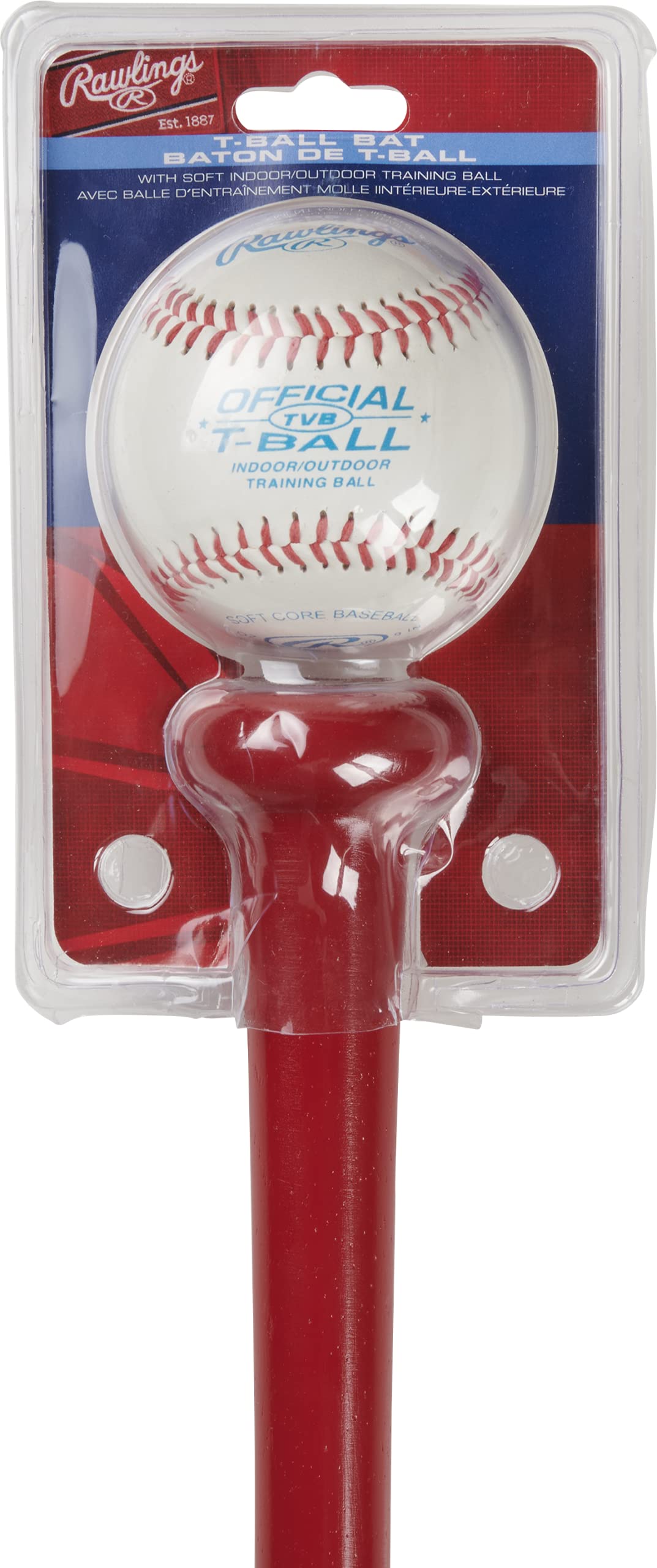 Rawlings | WOOD BAT / BALL COMBO | 25" Ash Wood Bat + Official T-Ball